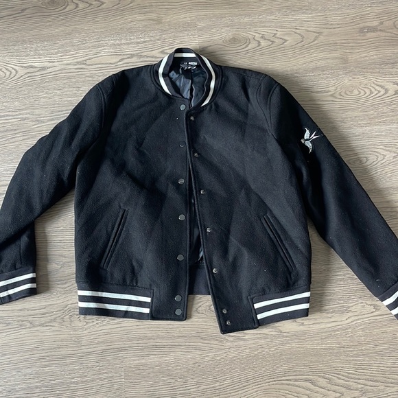 H&M | Jackets & Coats | Clean Black Varsity Jacket From Hm | Poshmark